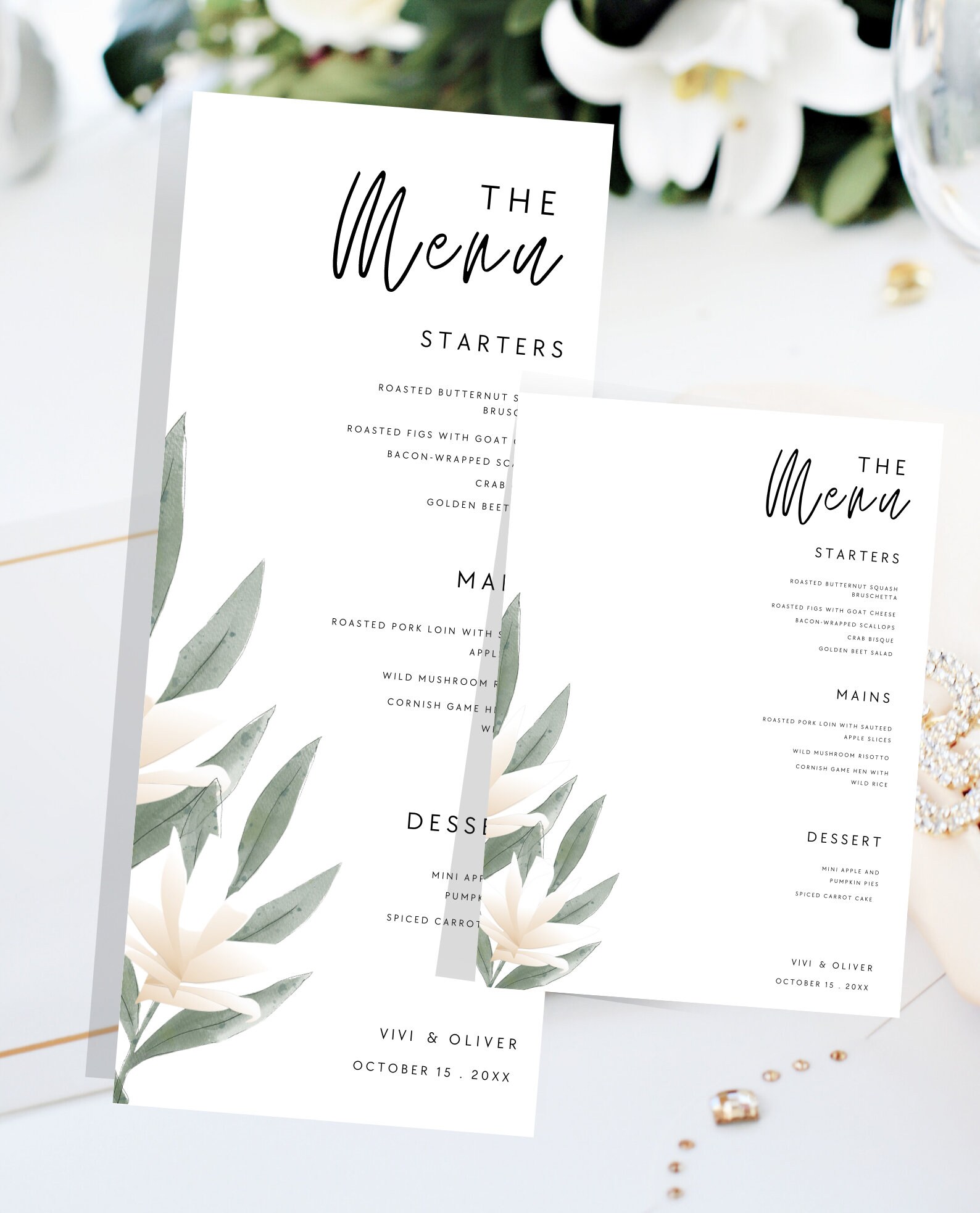 Printable Menu Wedding Template Minimal Wedding Menu Modern Wedding ...