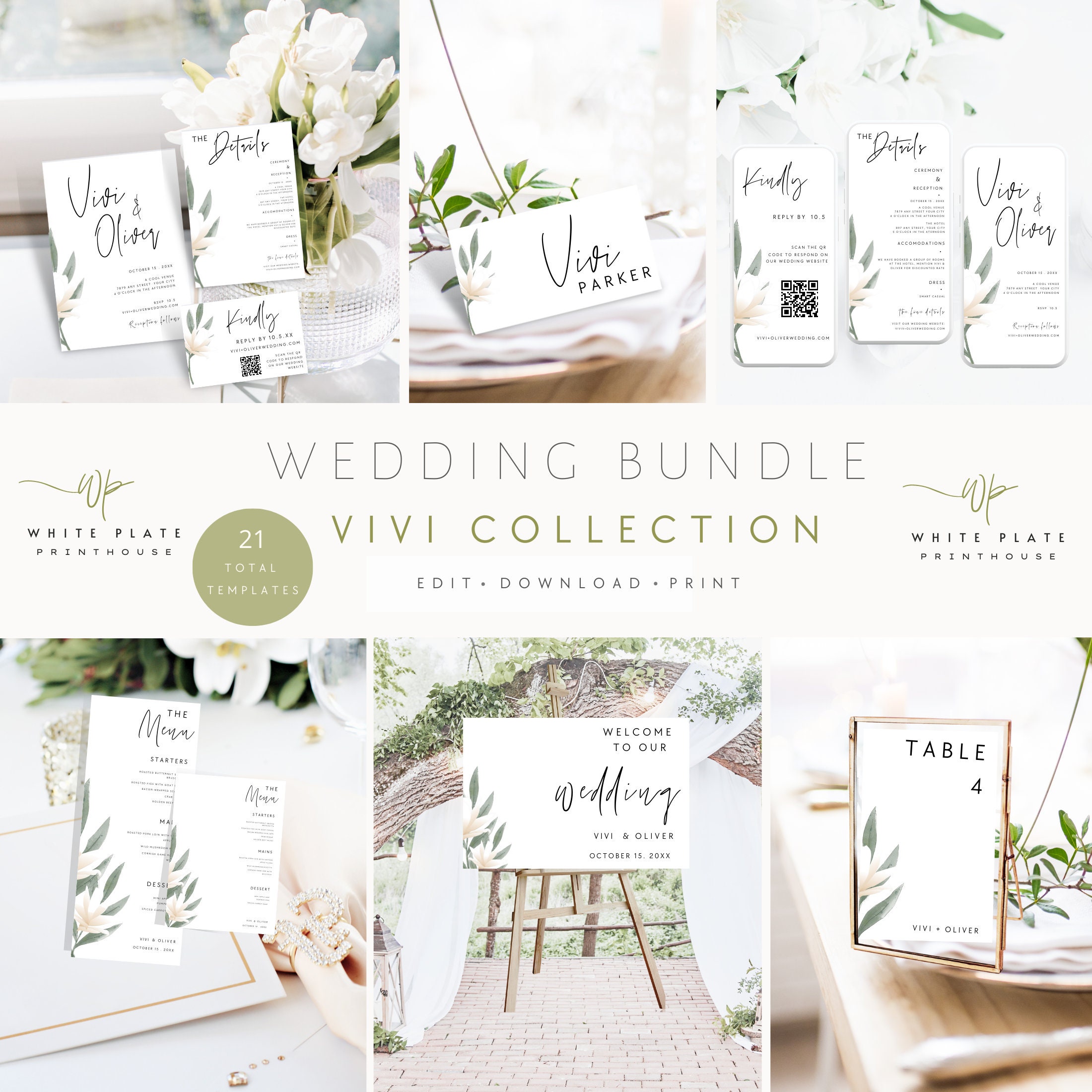 Wedding Invitation Bundle Seating Charts Template RSVP Card - Etsy