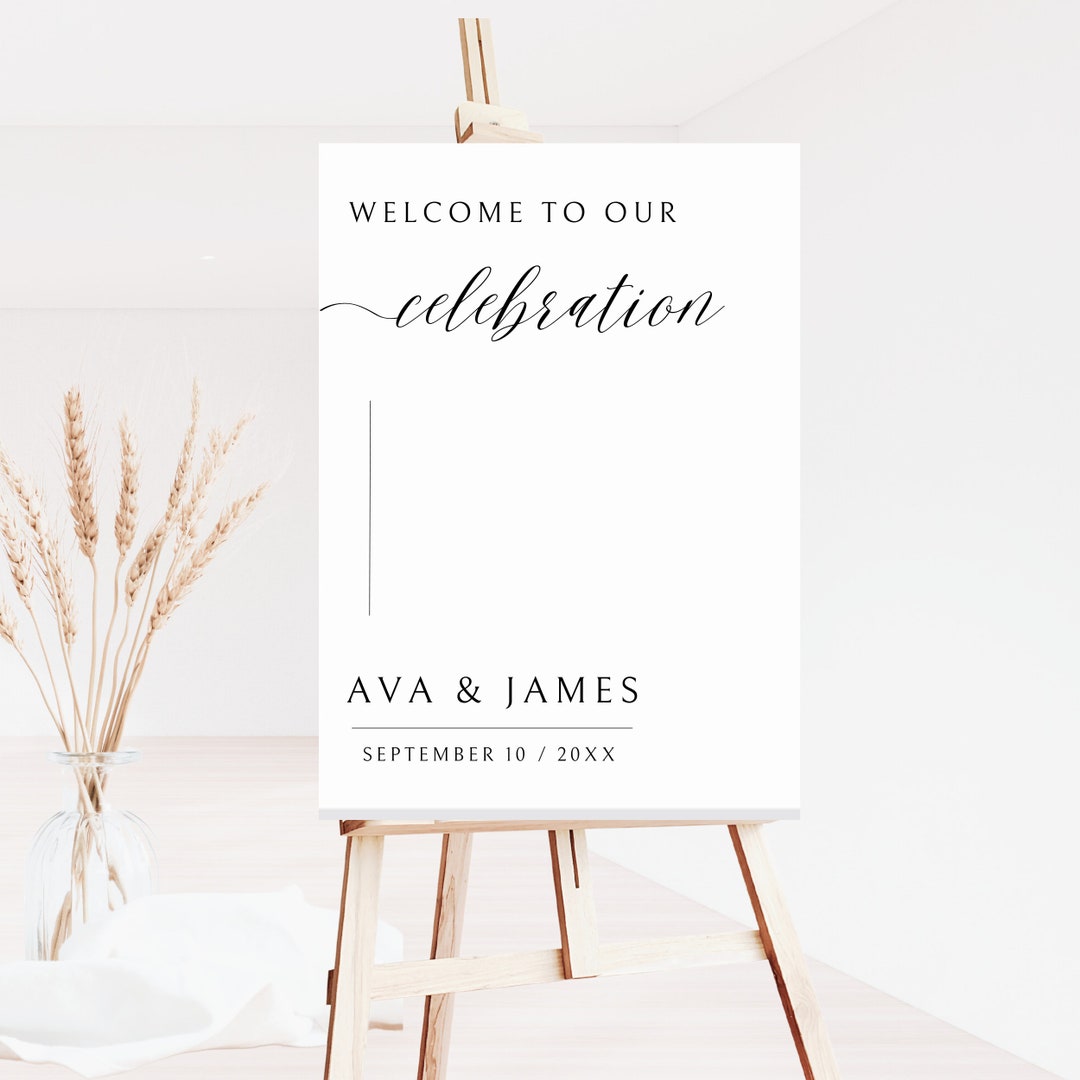 Welcome to Our Wedding Template Wedding Sign Simple Wedding Sign ...