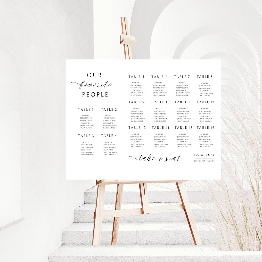 Seating Chart Template Reserved Wedding Seat Sign Seating Plan Sign Our ...