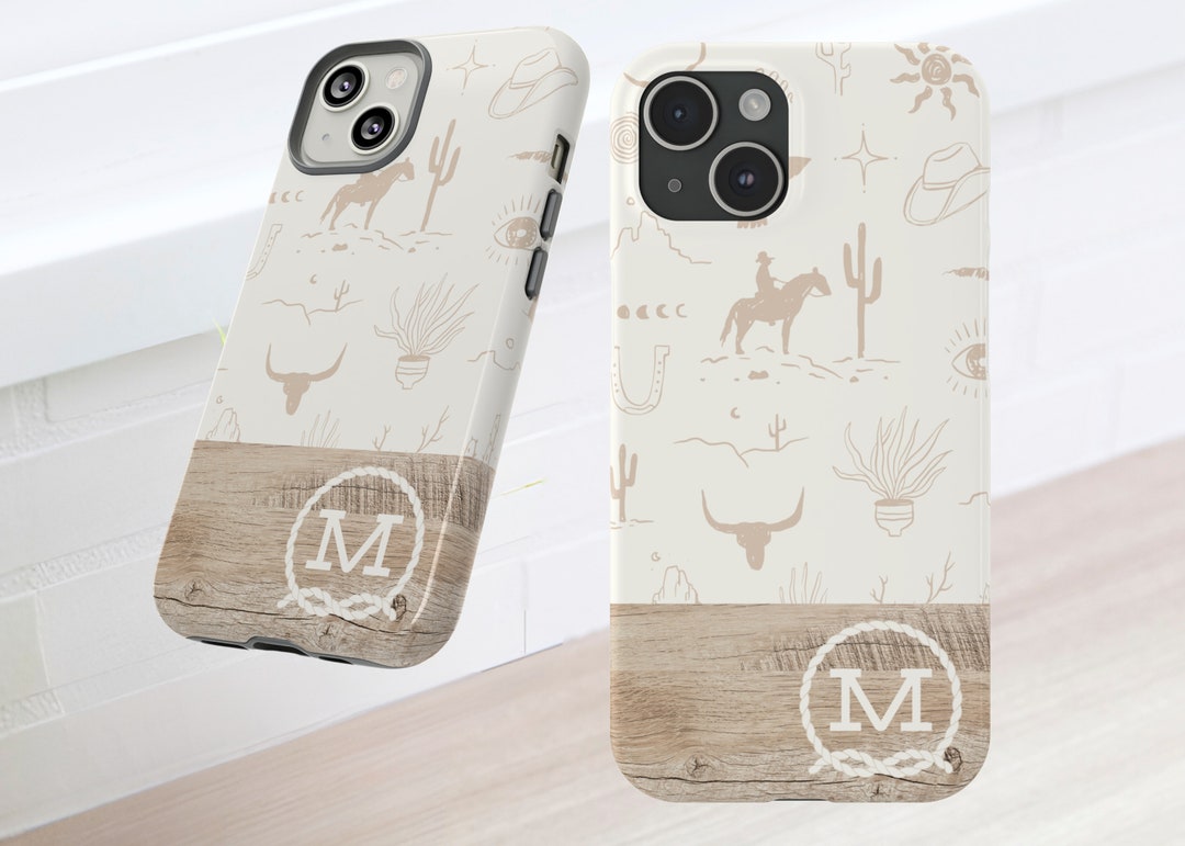 Cowboy Phone Case Custom Monogram Toile De Jouy Western Phone Case for ...