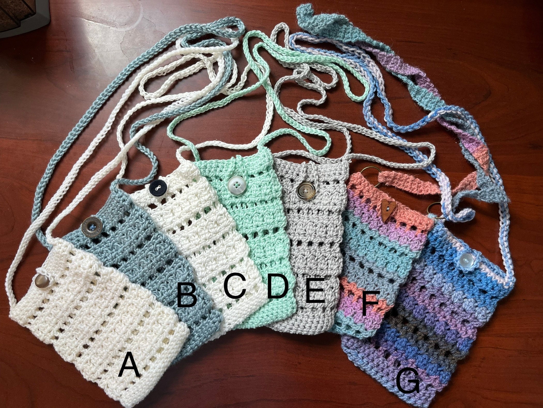 Crocheted Cell Phone Crossbody/shoulder Bag Variety/thecraftylittlecat ...