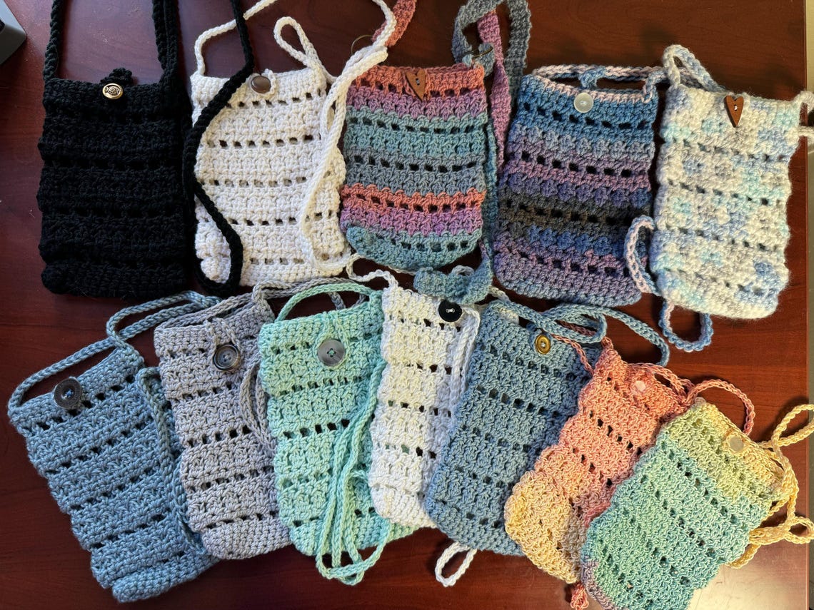Crocheted Cell Phone Crossbody/shoulder Bag - Variety ...