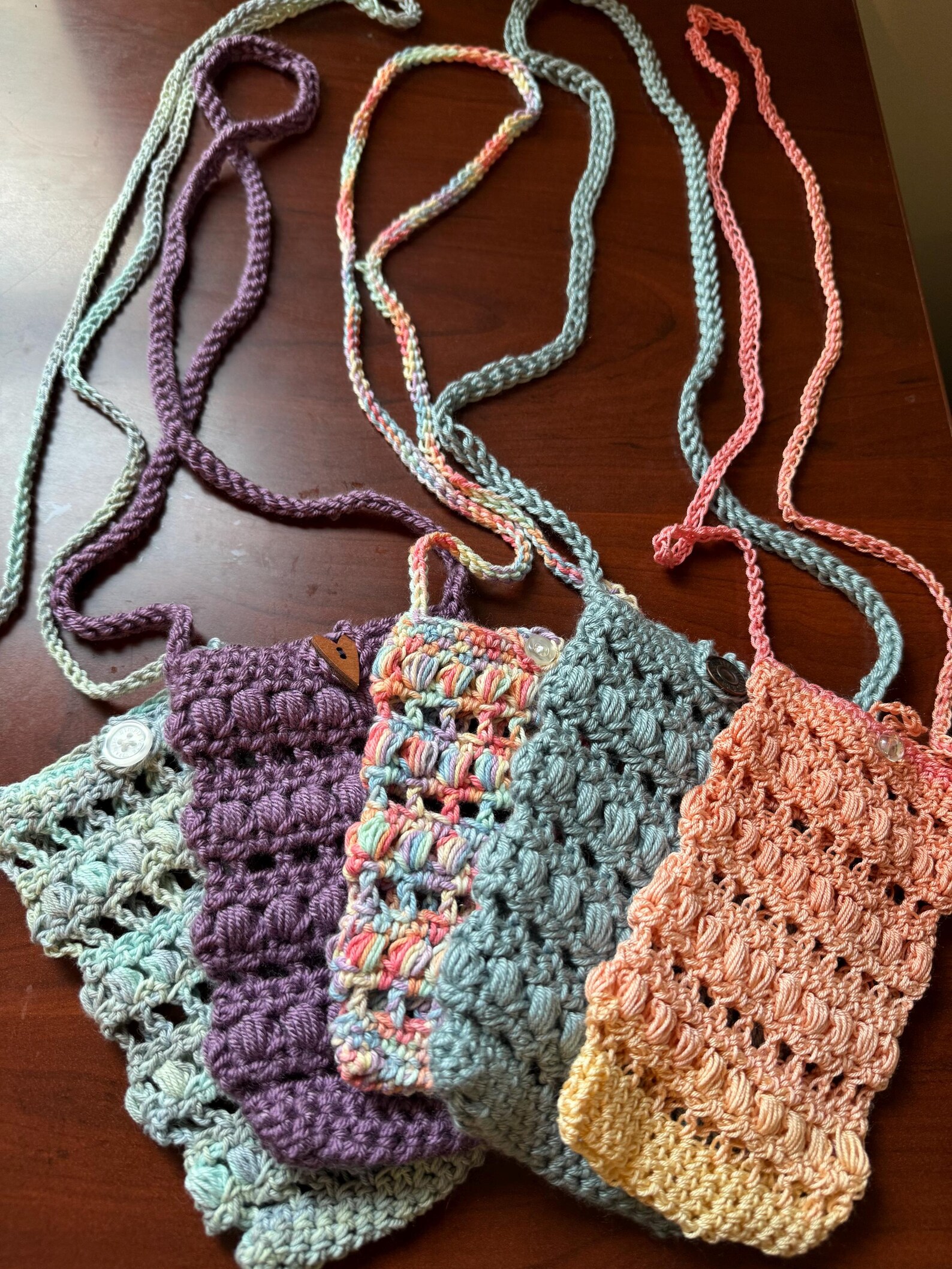 Crocheted Cell Phone Crossbody/shoulder Bag Variety With Puff Stitch - Etsy