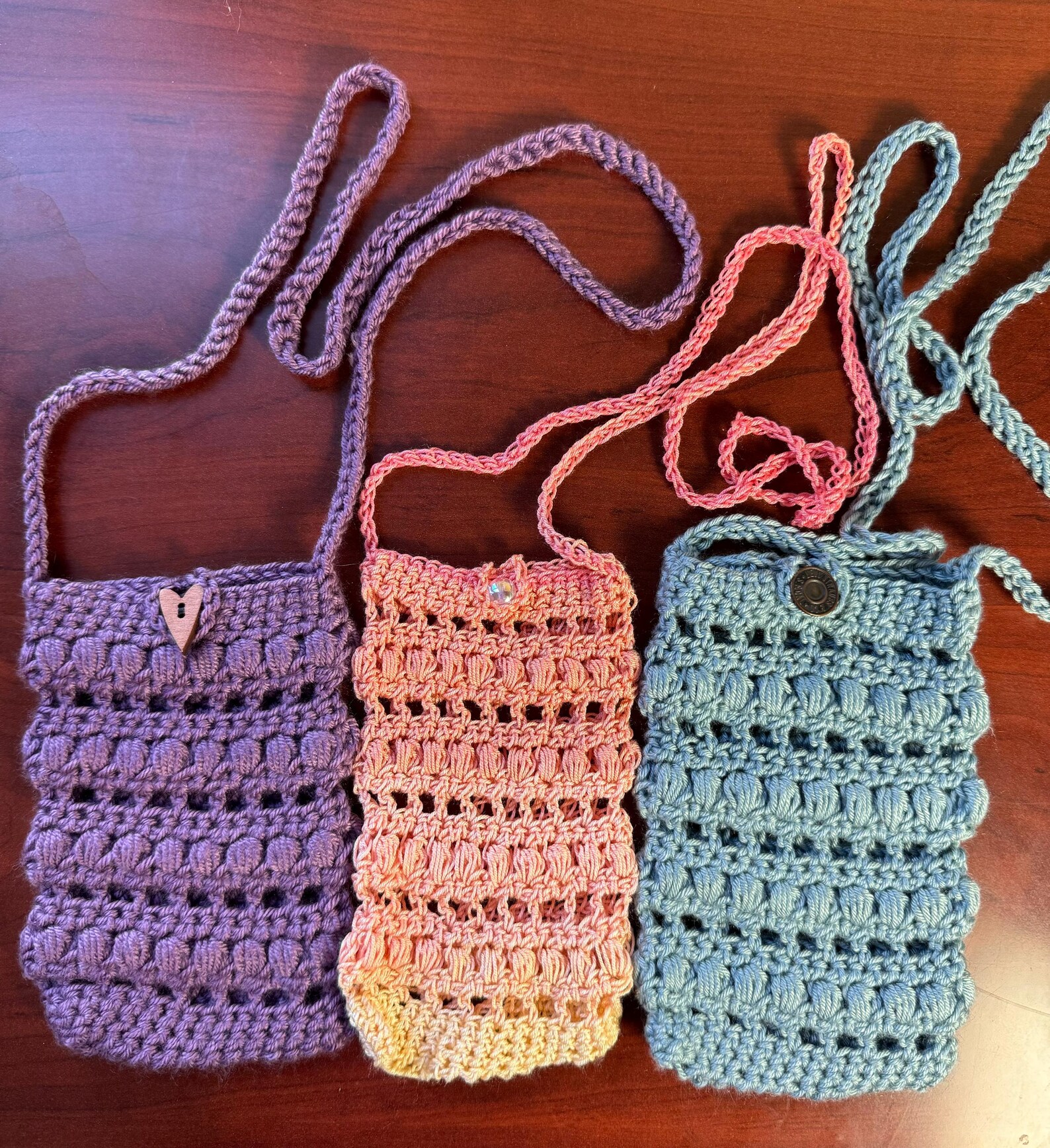 Crocheted Cell Phone Crossbody/shoulder Bag Variety With Puff Stitch - Etsy