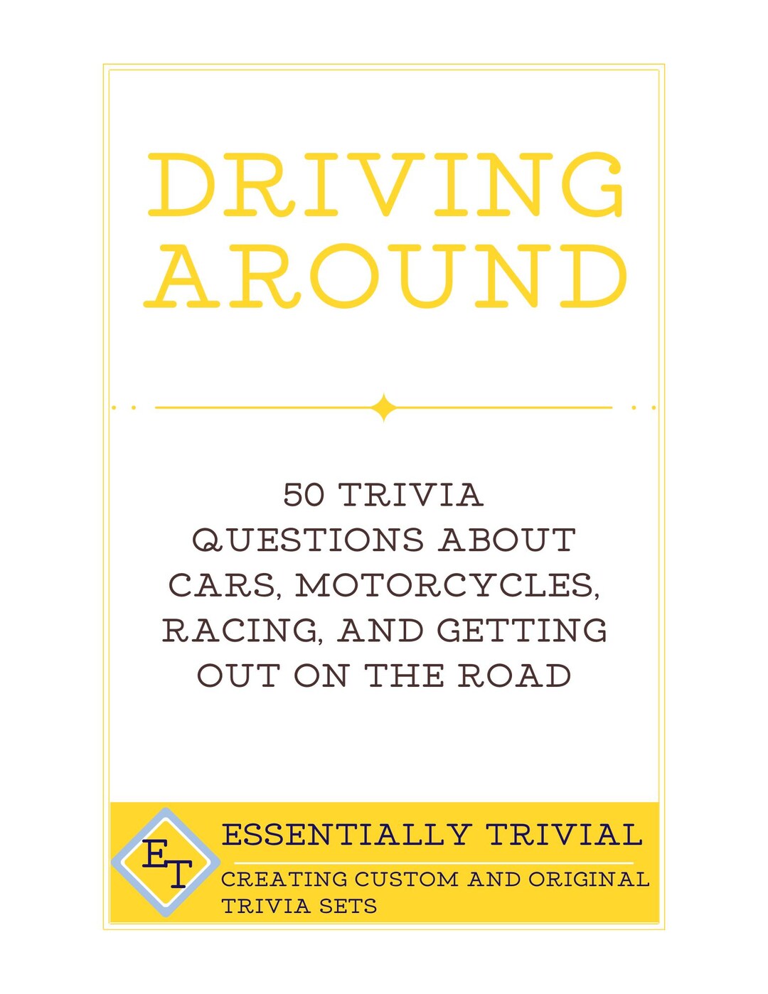 Driving Around--50 Trivia Questions About Cars, Driving, and Roads - Etsy