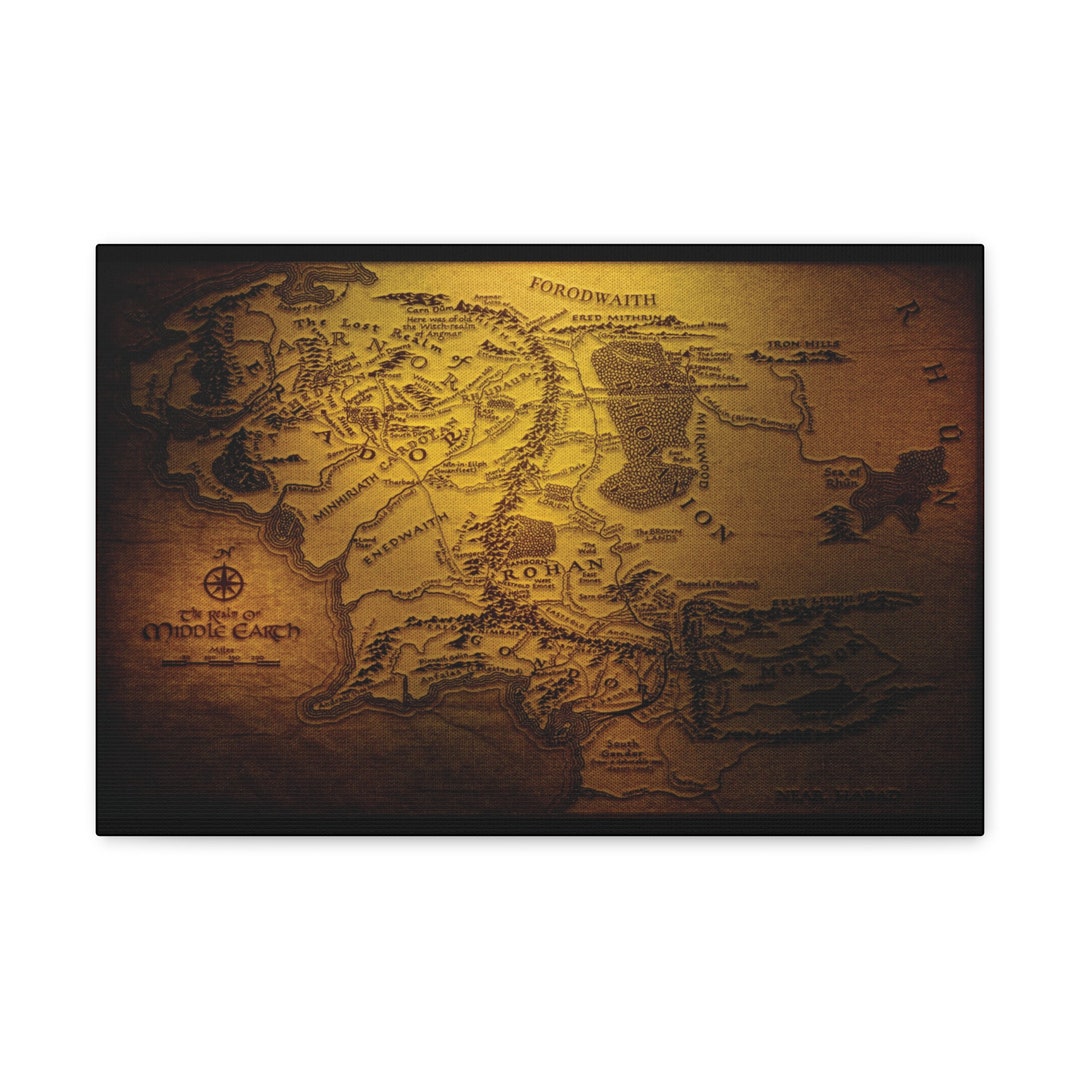 Hand drawn map of middle earth