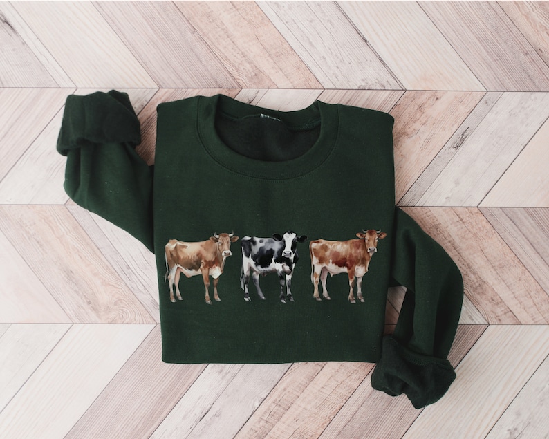 Cow Lovers Sweatshirt, Cow Sweatshirt, Cow Crewneck, Gift for Cow Lover ...