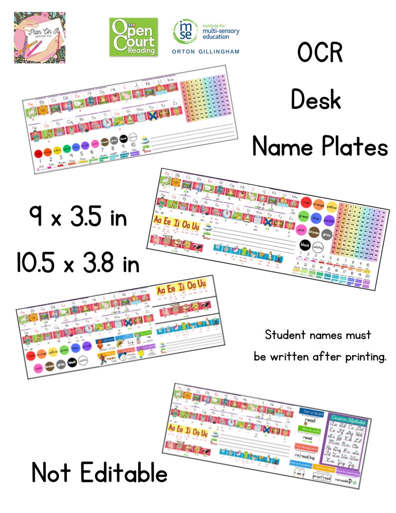 OCR Desk Name Plates- Printable Updated With 10.5 X 3.8 in Size ...
