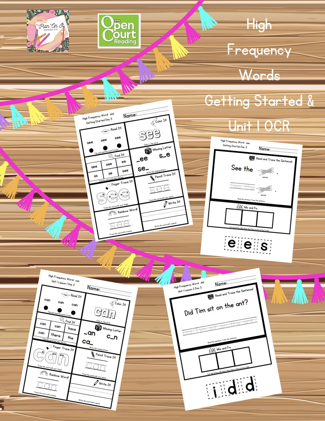 OCR First-grade High Frequency Words Getting Started & Unit 1 - Etsy