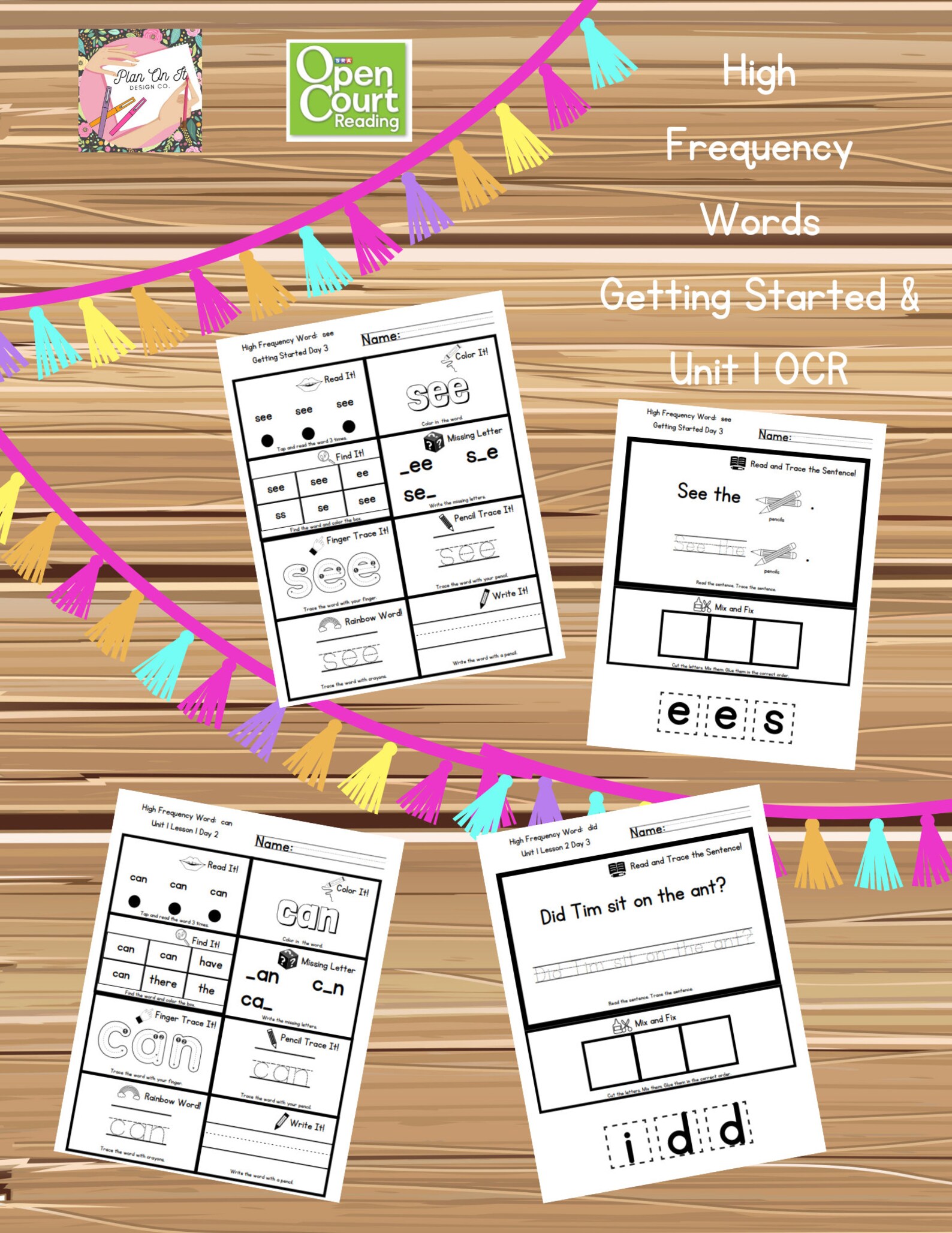 OCR First-grade High Frequency Words Getting Started & Unit 1 - Etsy