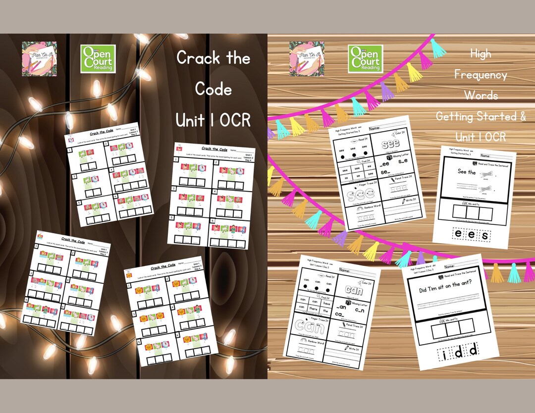 OCR First-grade BUNDLE High Frequency Words Getting Started & Unit 1 ...