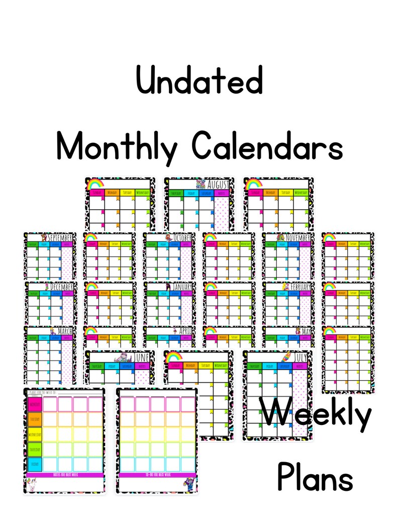 LF Animal Print Teacher Planner- Undated - Etsy