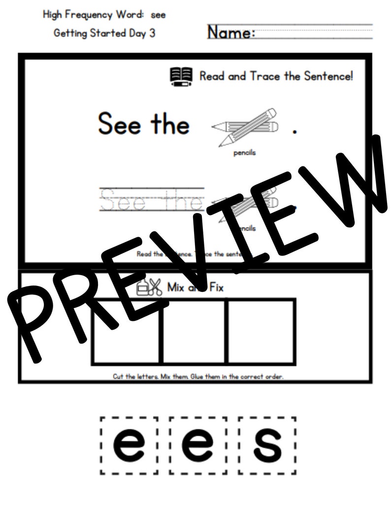 OCR First-grade High Frequency Words Getting Started & Unit 1 - Etsy