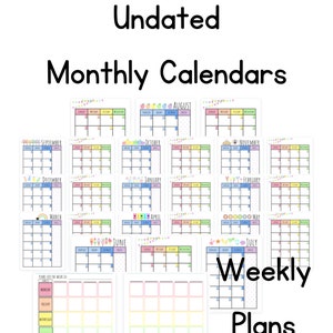 Pastel Calendars & Plans Teacher Planner Undated - Etsy