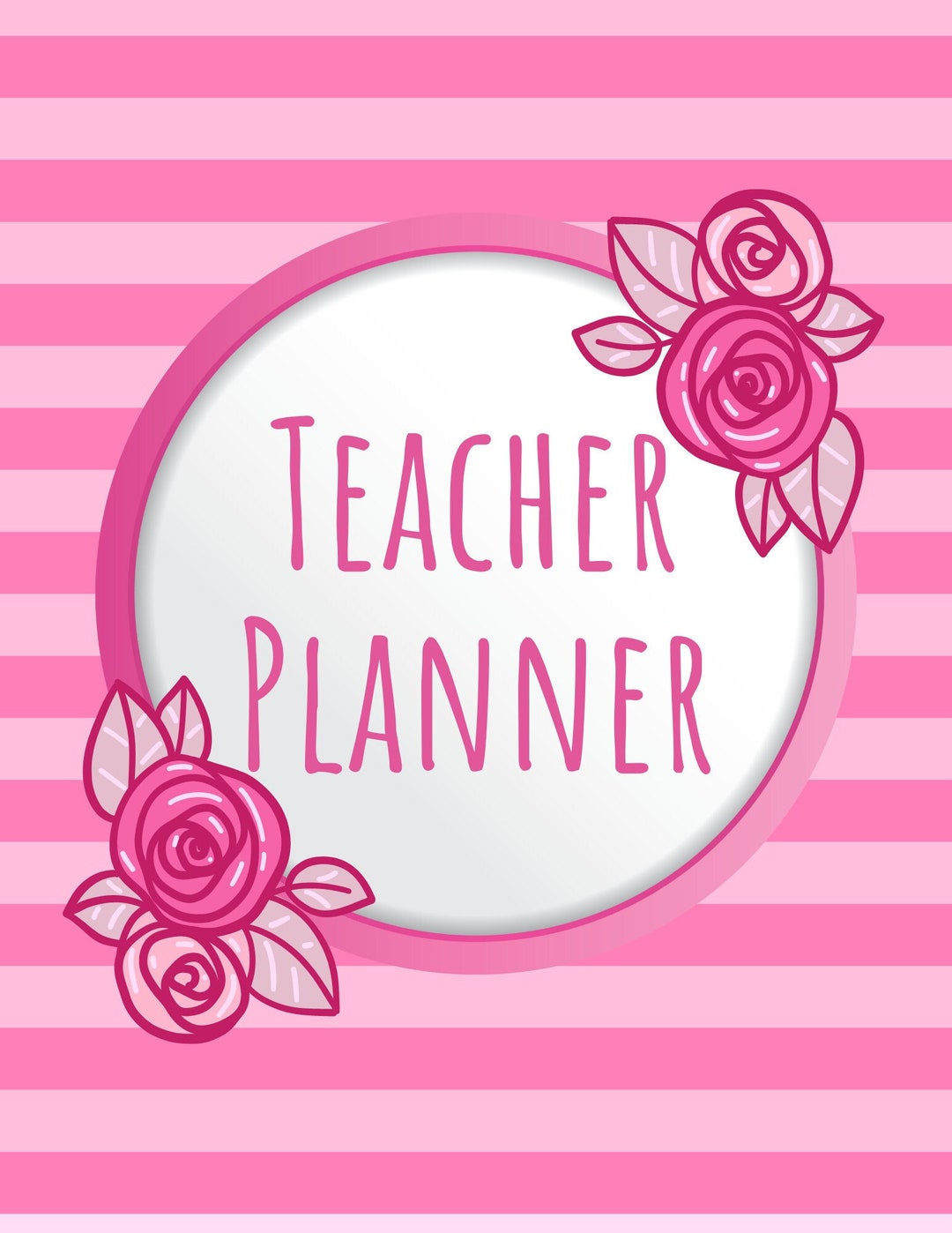 Pink Teacher Planner- Undated - Etsy
