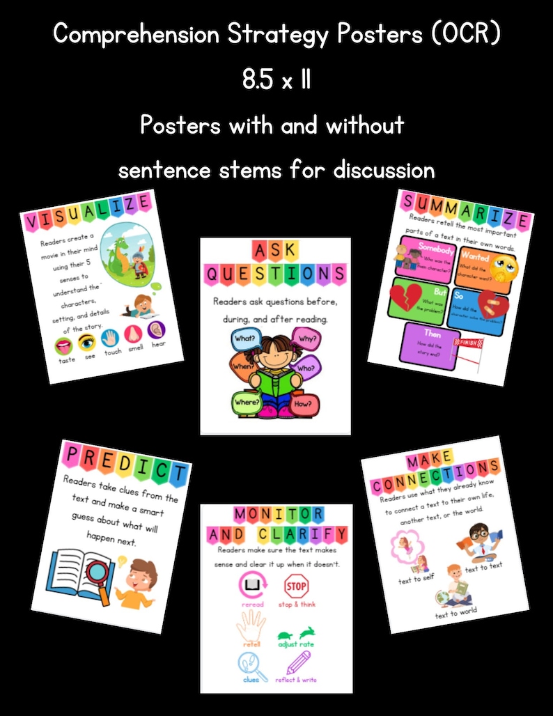 Comprehension Strategy Posters (OCR) 8.5 X 11 - Etsy