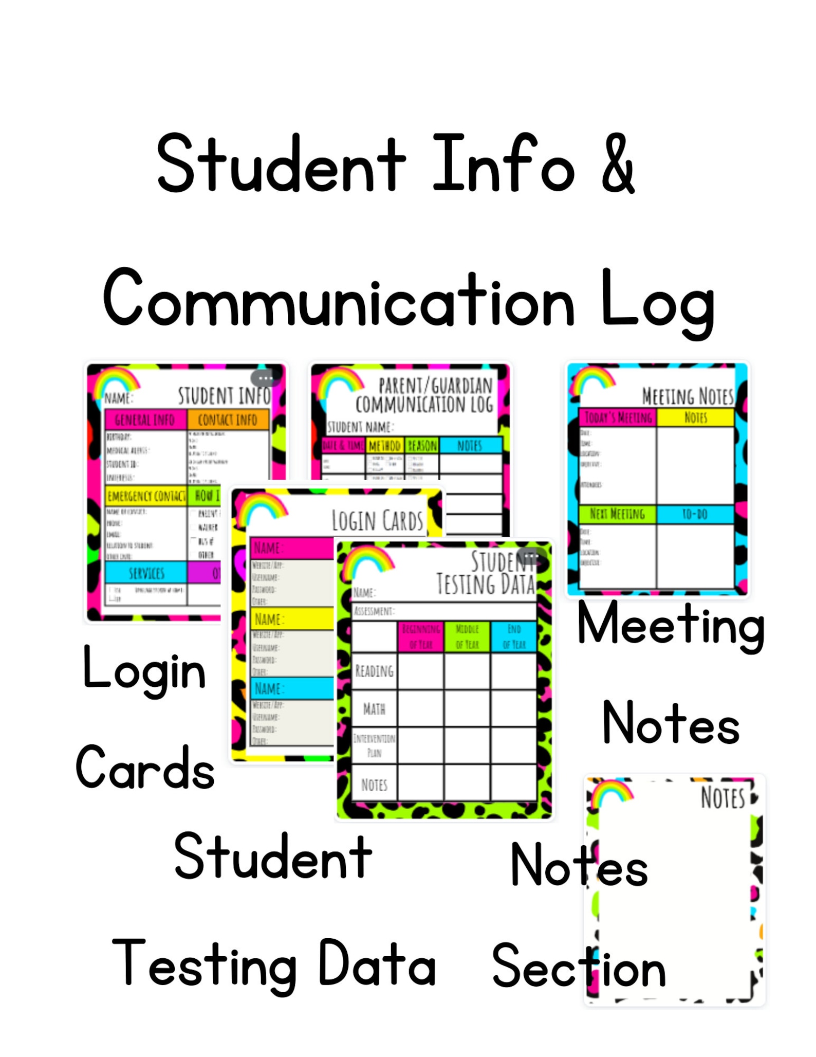 LF Animal Print Teacher Planner- Undated - Etsy