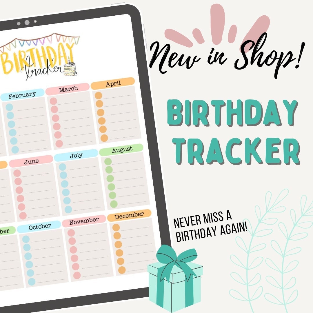Birthday Tracker Template - Etsy