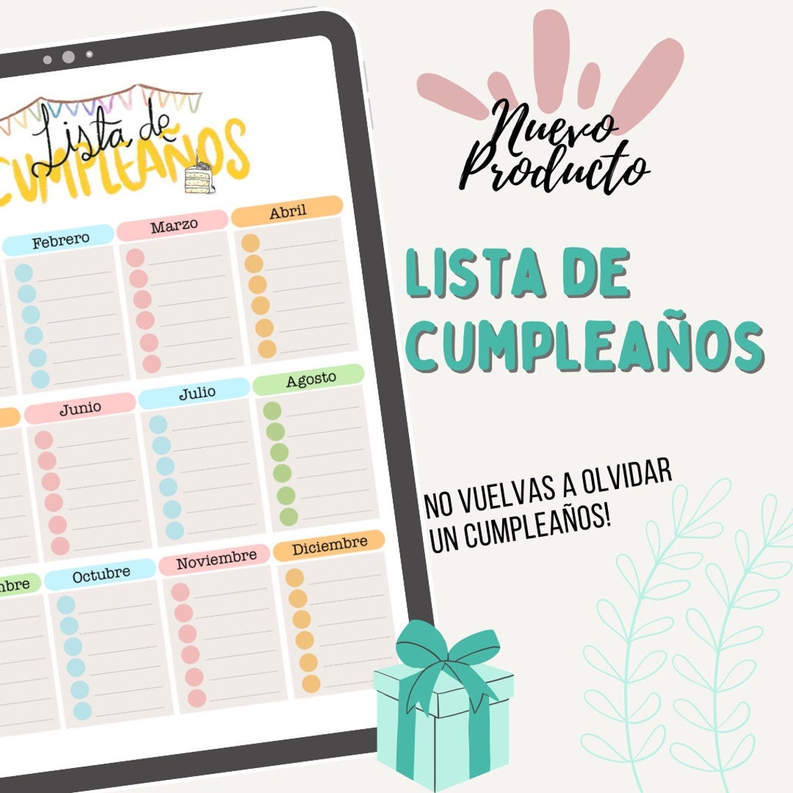 Lista De Cumpleaños - Etsy