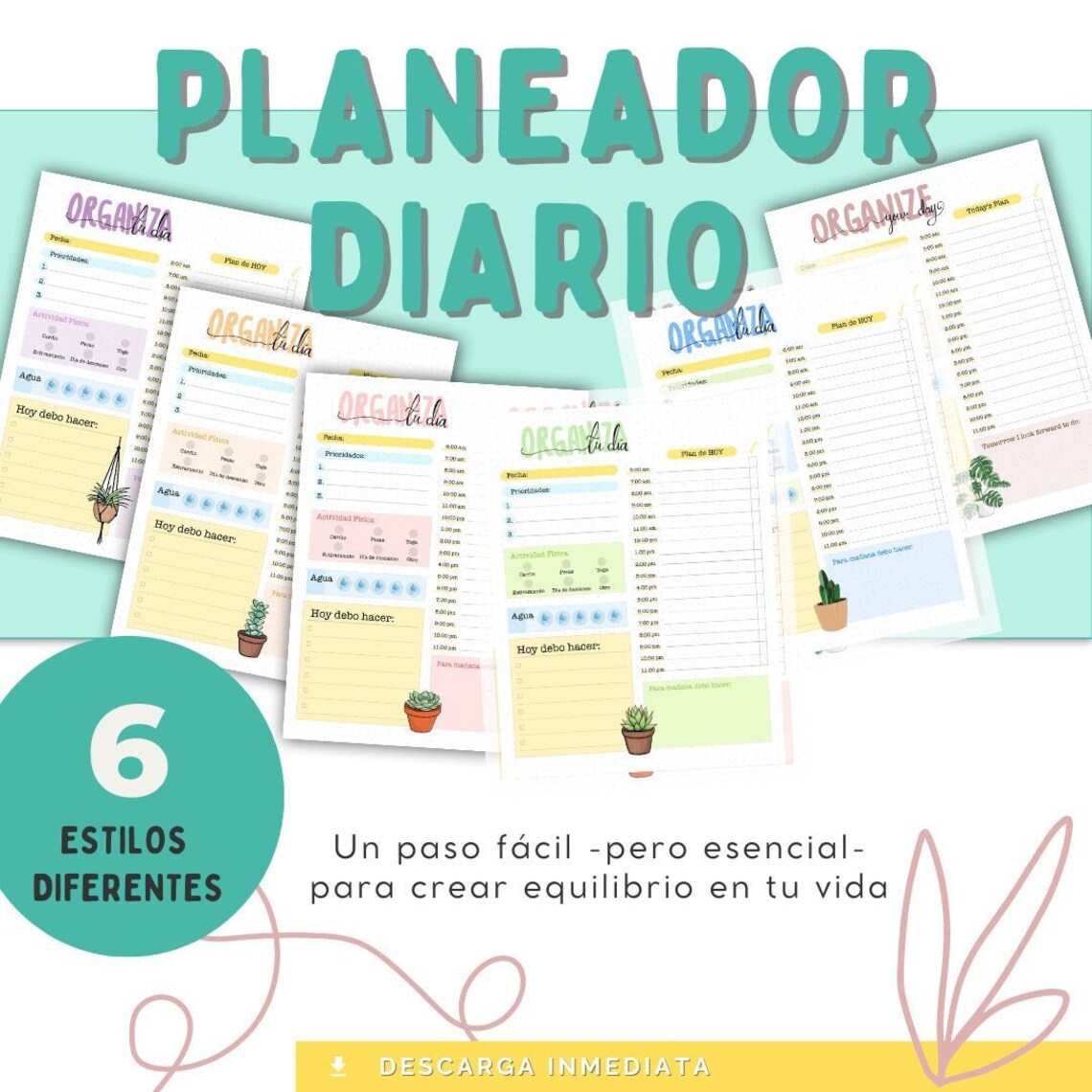 Planeador Diario - Etsy