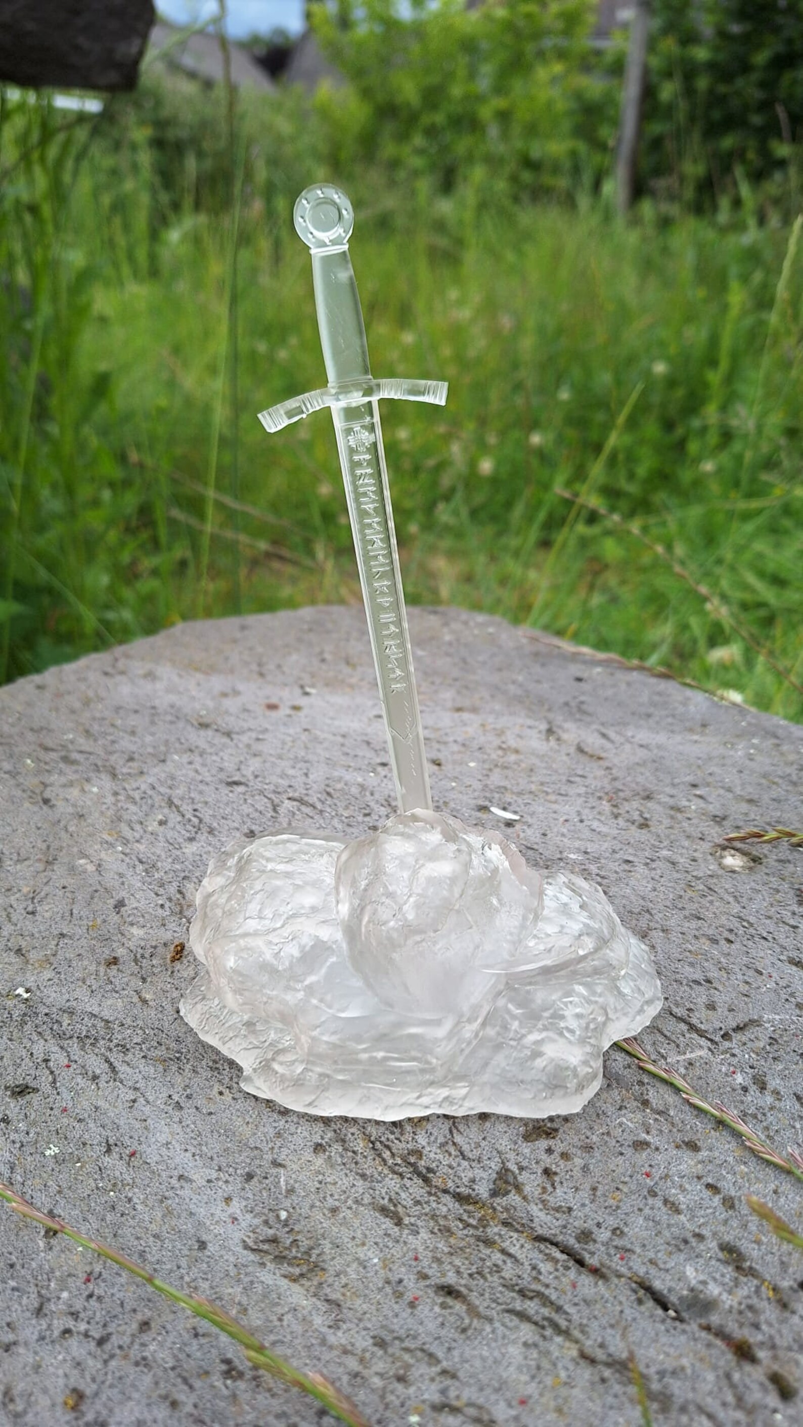 Excalibur in the Stone, Decorative Sword, Crystal Clear Resin Print - Etsy