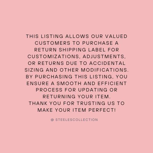 Return Shipping Label for Product Adjustment and Reshipment - Etsy