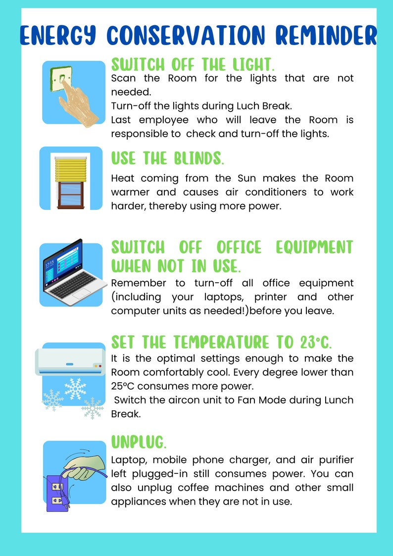 Printable Energy Conservation Poster - Etsy