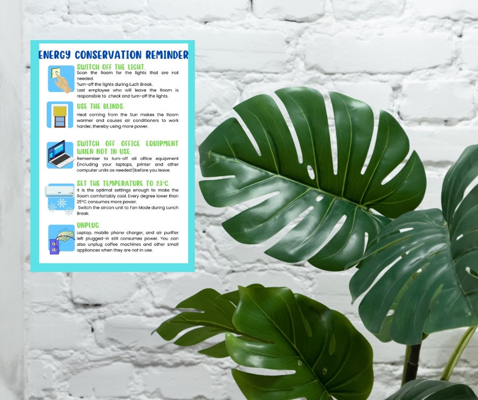 Printable Energy Conservation Poster - Etsy