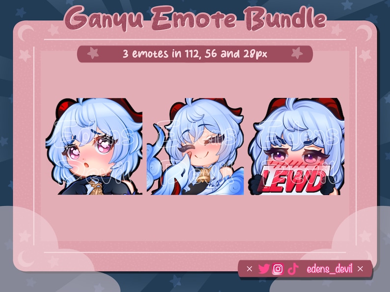 Ganyu Emote Minipack for Twitch Discord and Youtube Custom - Etsy