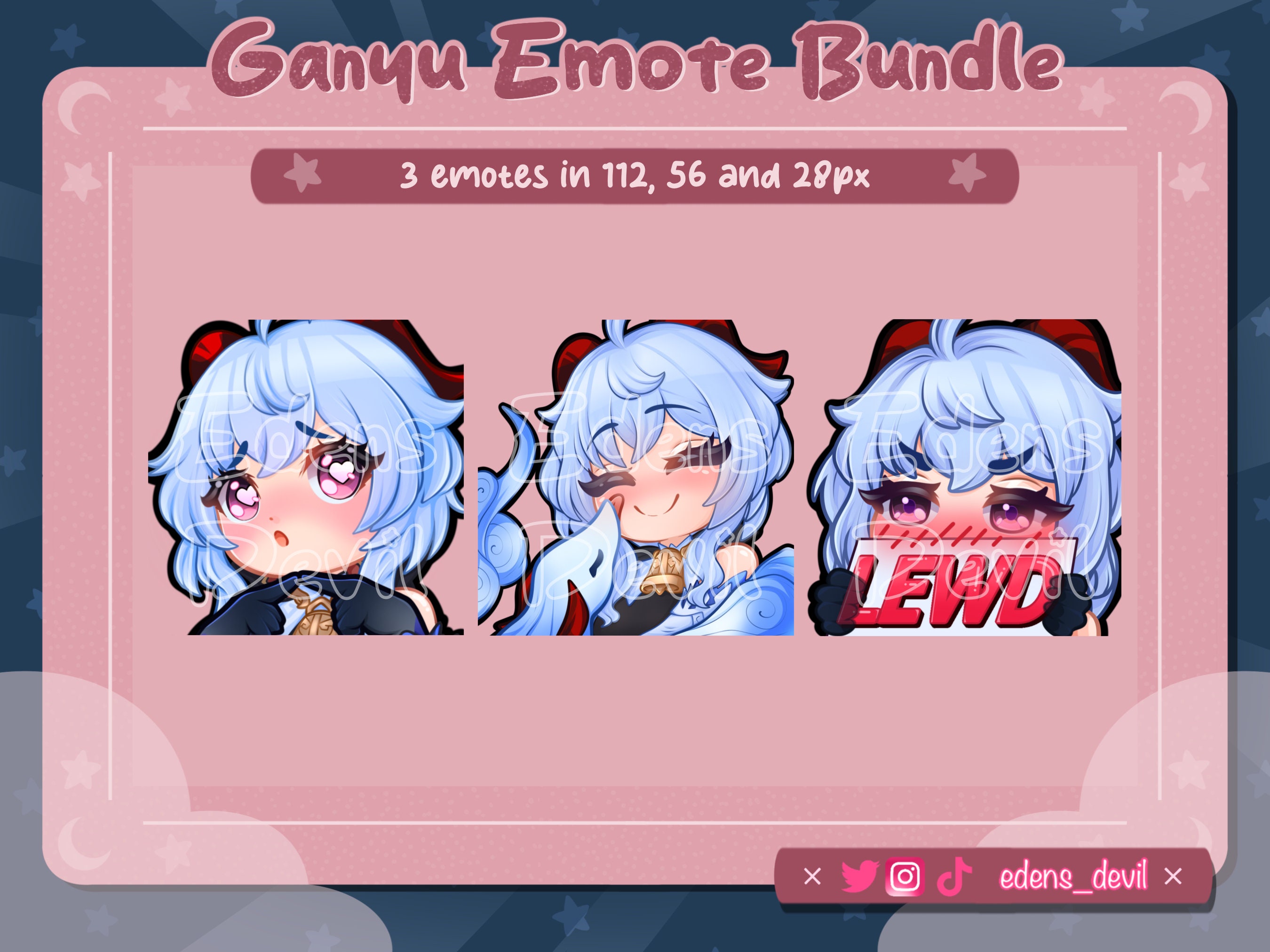Ganyu Emote Minipack for Twitch, Discord and Youtube Custom Emotes ...