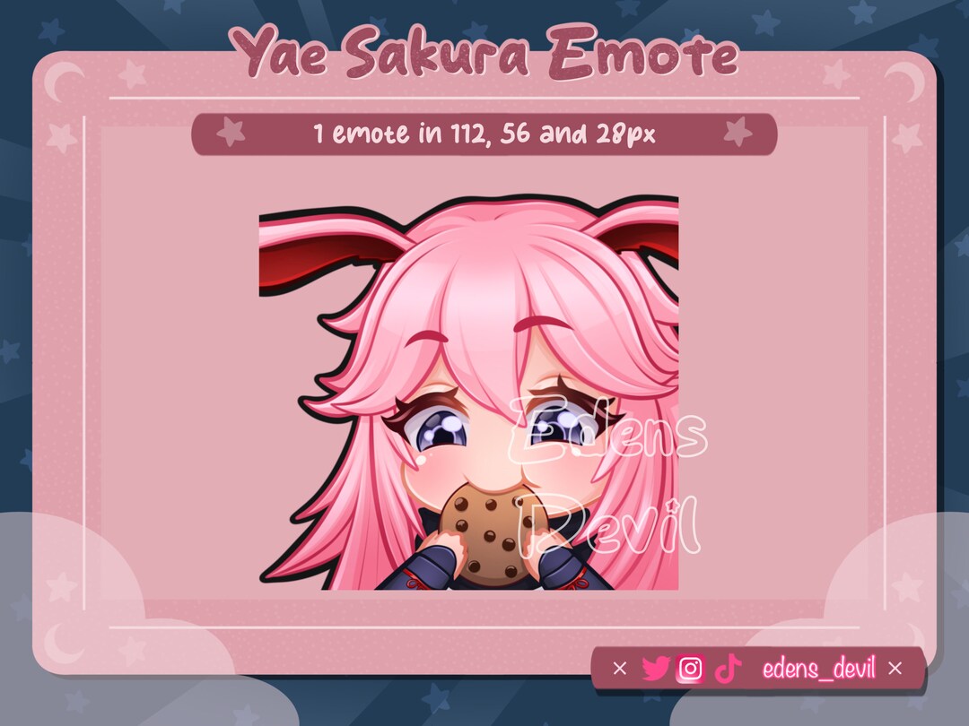 Yae Sakura Emote for Twitch, Discord and Youtube Custom Emotes Twitch ...