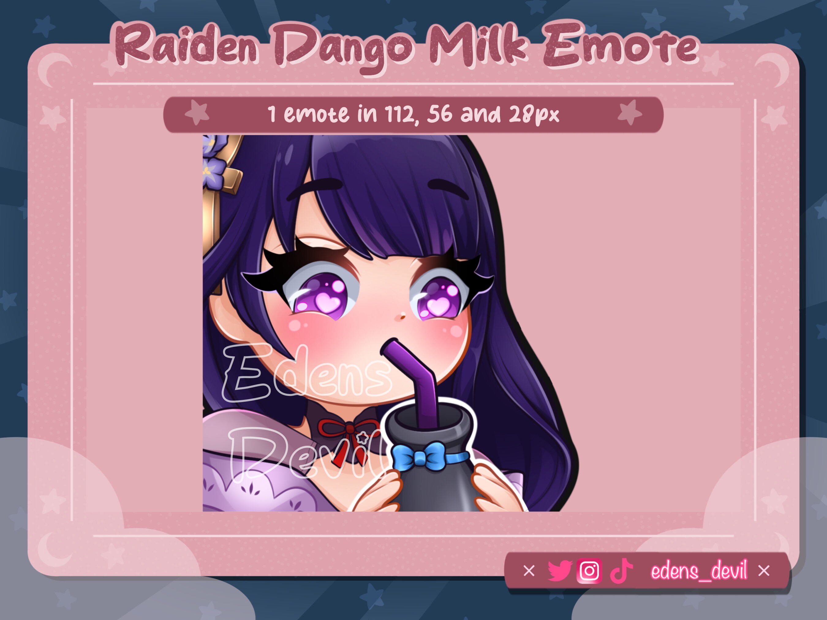 Raiden Shogun Drink Emote for Twitch, Discord and Youtube Custom Emotes ...