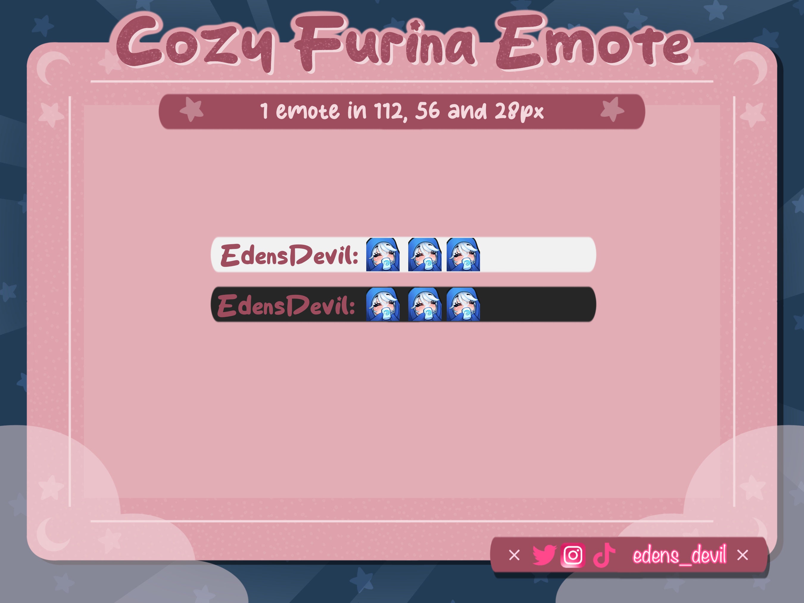 Cozy Furina Emote for Twitch Discord and Youtube Custom - Etsy