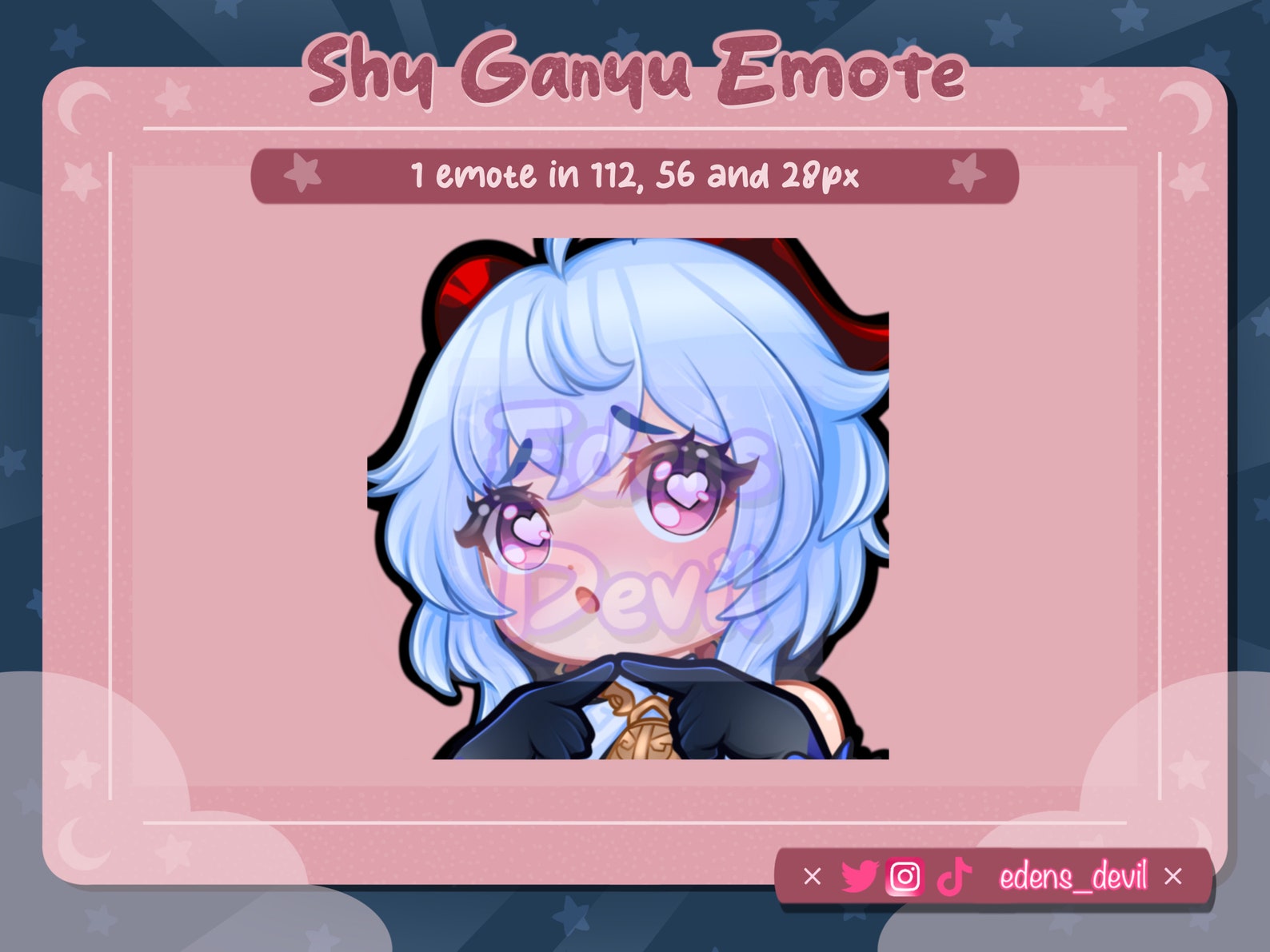 Shy Ganyu Emote for Twitch, Discord and Youtube | Custom Emotes ...