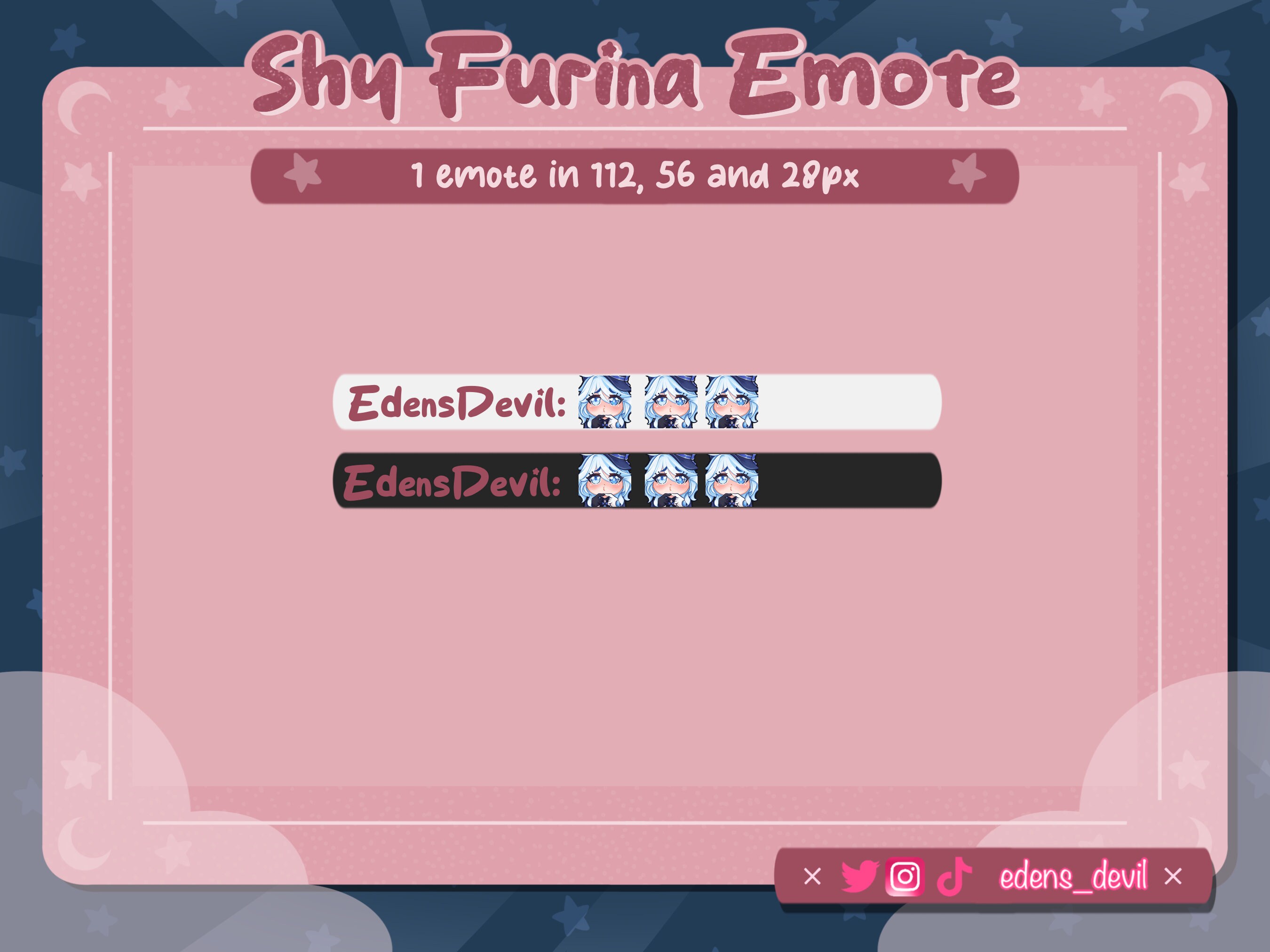 Furina Shy Emote for Twitch Discord and Youtube Custom - Etsy