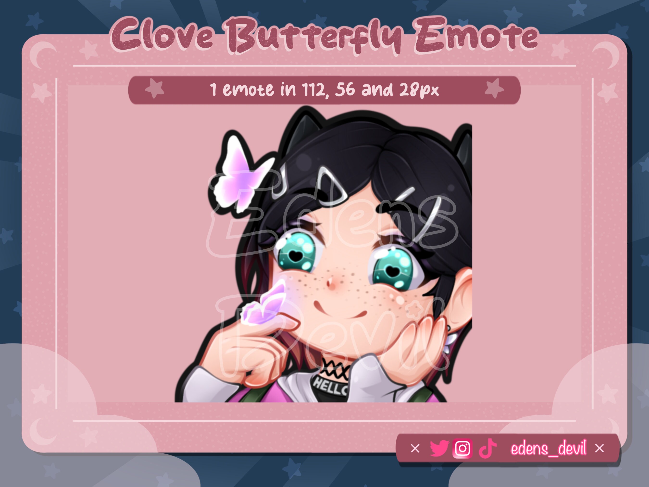 Clove Butterfly Emote for Twitch, Discord and Youtube | Custom Emotes ...