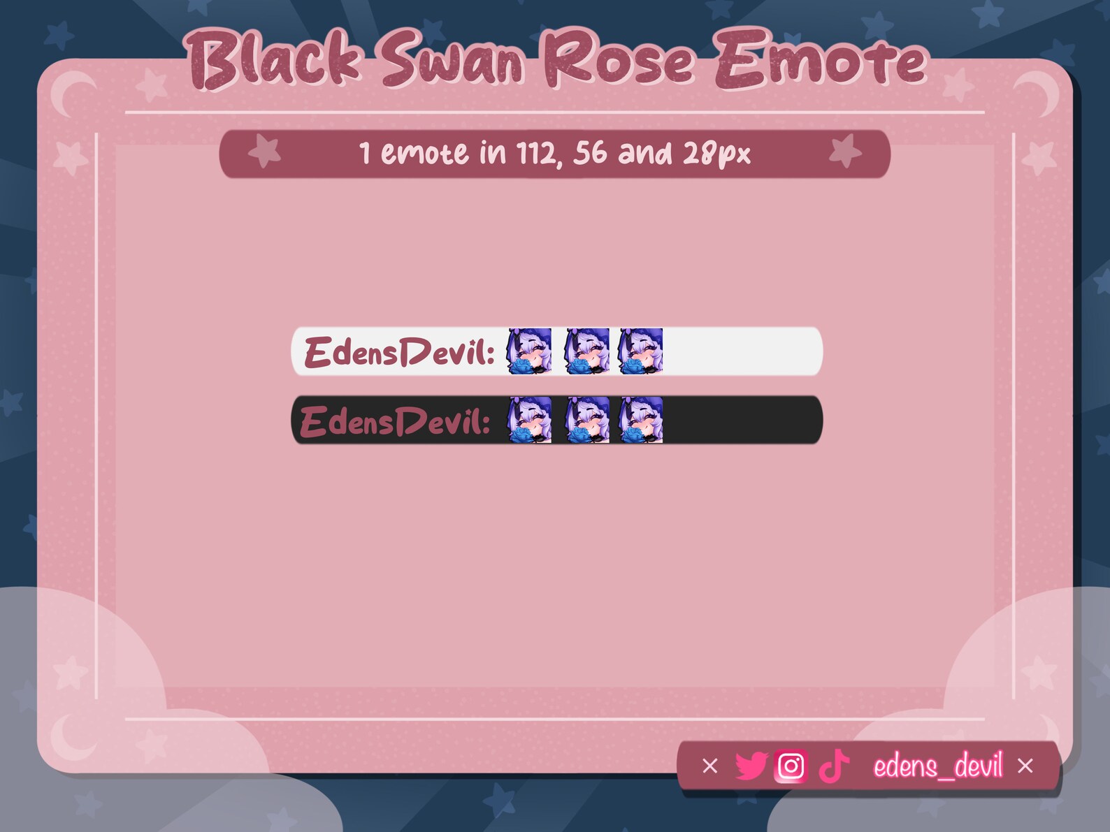 Black Swan Rose Emote for Twitch, Discord and Youtube Custom Emotes ...
