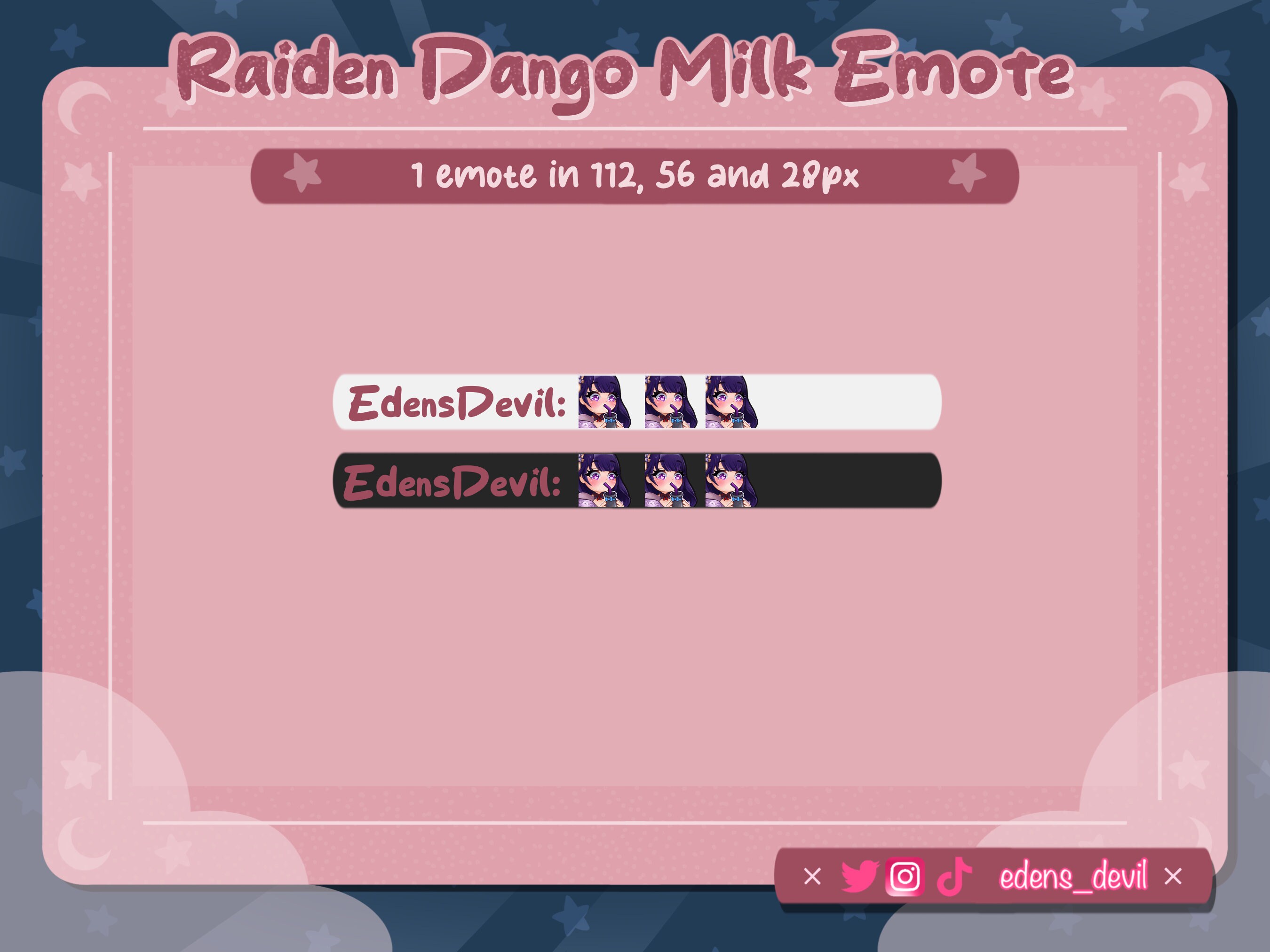 Raiden Shogun Drink Emote for Twitch, Discord and Youtube Custom Emotes ...