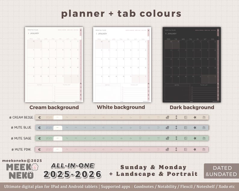 2025-2026 Digital Planner Bundle: Daily, Weekly, & Undated (goodnotes ...