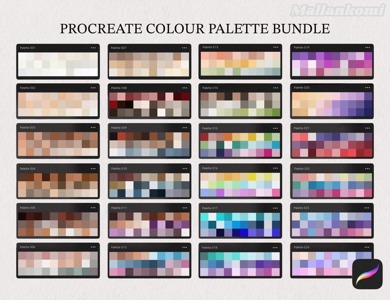 Procreate Color Palette BUNDLE: 115 iPad Color Swatches (digital ...