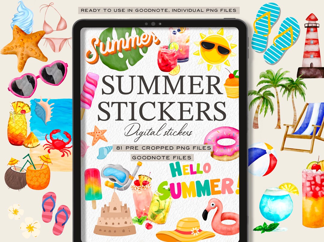 Summer Stickers | Daily Planner Stickers | iPad Stickers | Goodnotes ...
