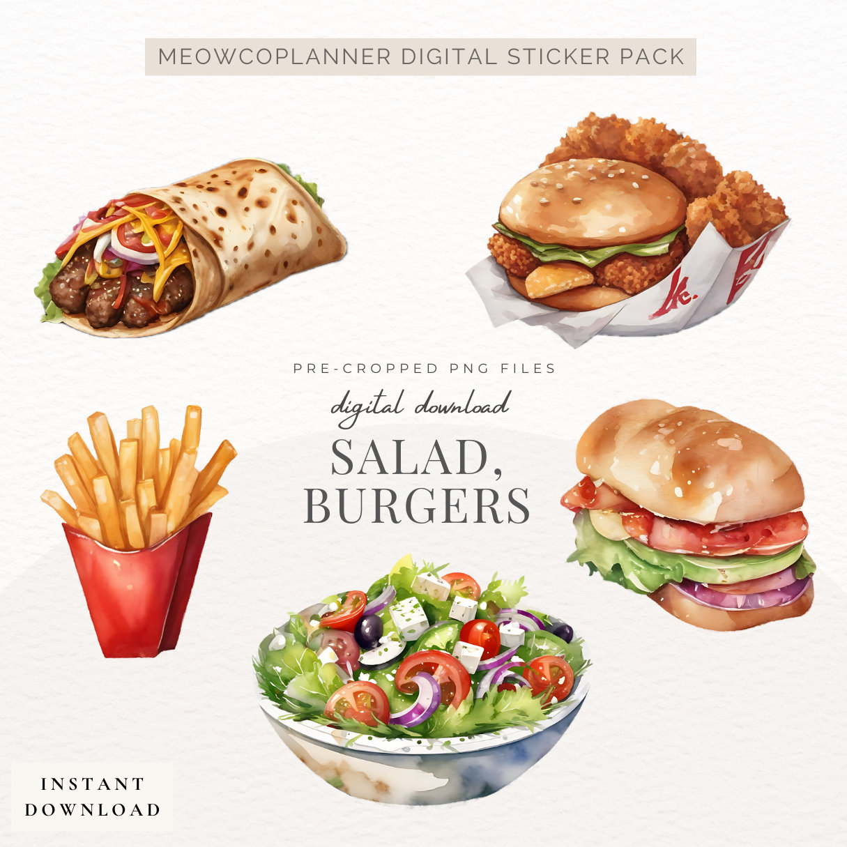 Food Digital Stickers Digital Sticker Book Goodnotes Stickers Plant ...