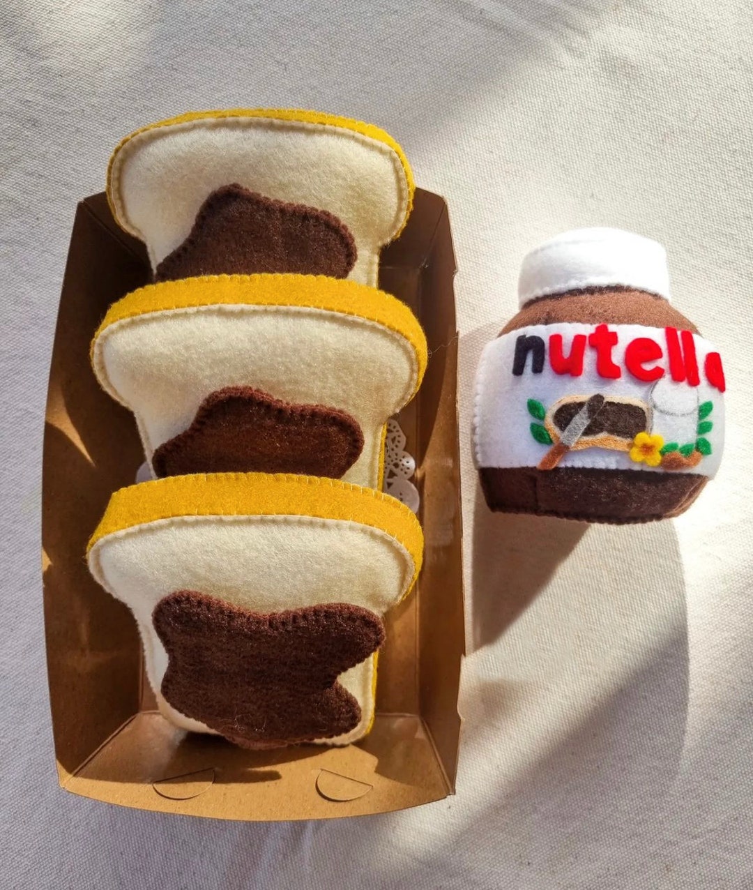 Nutella Chocolate Spread, 3 Piece Toast Breakfast Set, Felt Pretend ...