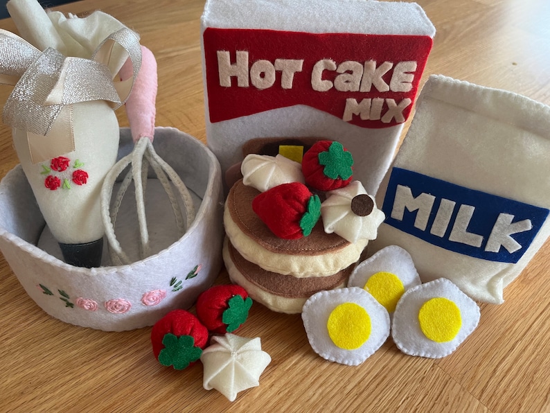 Felt Play Food Set: Pretend Play Hotcakes, Montessori Kitchen - Etsy