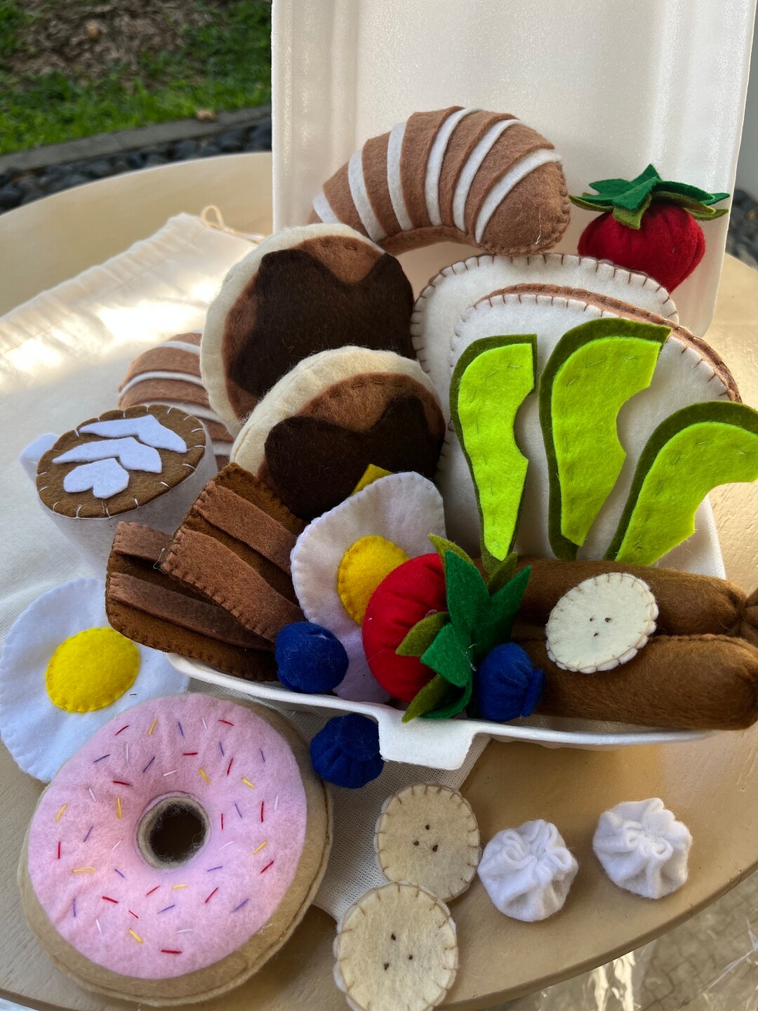 Felt Play Buffet Breakfast Set, Quiet Plush Toys Pretend Play ...