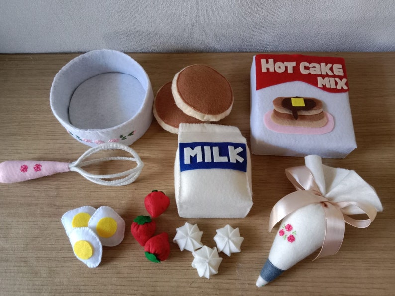 Felt Play Food Set: Pretend Play Hotcakes, Montessori Kitchen - Etsy