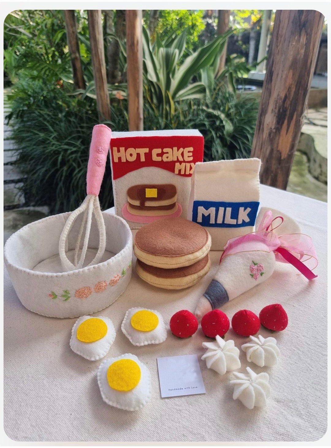 Felt Play Hotcakes Baking Food Set, Quiet Plush Toys for Pretend Play ...