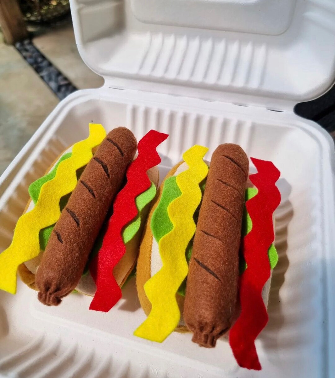 Felt Hot Dog Pretend Play Set: Handmade Sensory Toy - Etsy