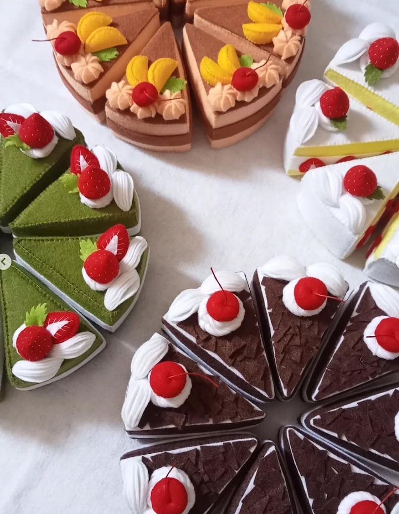 Felt High Tea Cake Set: Montessori Pretend Play Food - Etsy